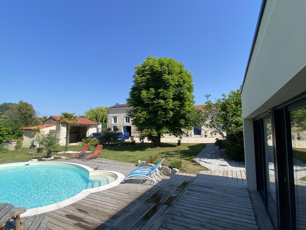Near Cognac, renovated property with pool, grounds and independant studio.